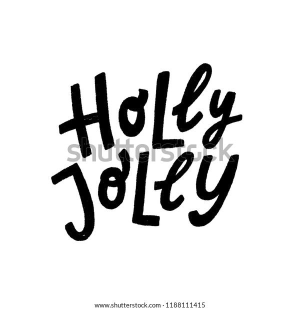 Holly Jolly Text Vector Illustartion Snow Stock Vector (Royalty Free ...