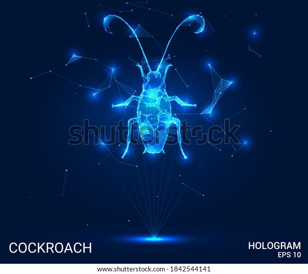 Hologram Cockroach Cockroach Made Polygons Triangles Stock Vector ...