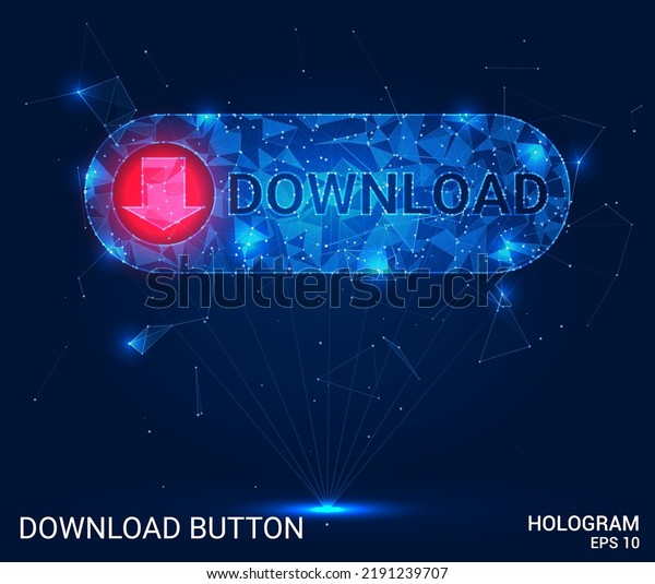 Botón de descarga de holograma. El: vector de stock (libre de regalías ...