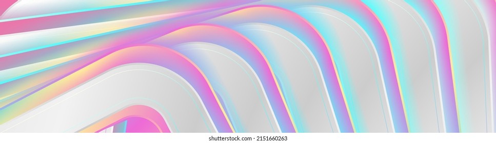 Holographic Stripes Geometric Abstract Tech Background Stock Vector ...