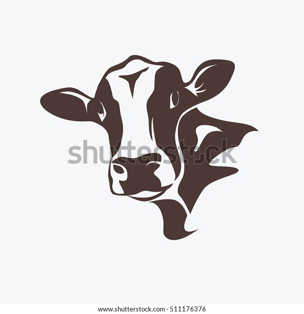 Holstein Cow Portrait Stylized Vector Symbol Stock Vector (Royalty Free ...