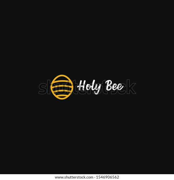Holy Bees Logo Vector Concept: vector de stock (libre de regalías ...