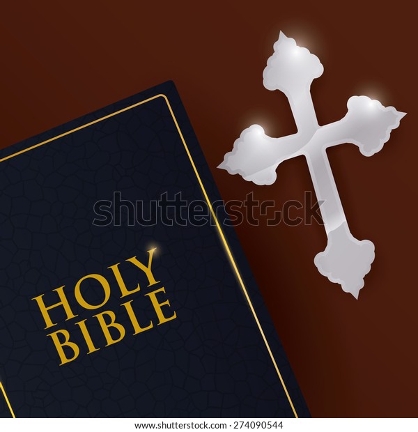 Holy Bible Design Over Red Background Stock Vector (Royalty Free) 274090544