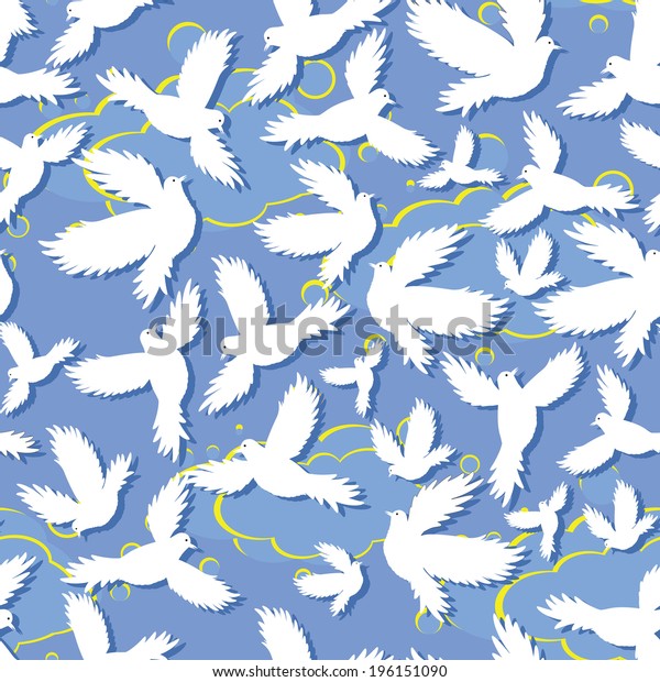 Holy Birds Dove Seamless Pattern Vector Stock Vector (Royalty Free ...
