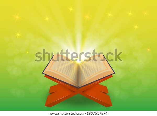 Holy Book Quran Vector Illustration Stock Vector (Royalty Free ...