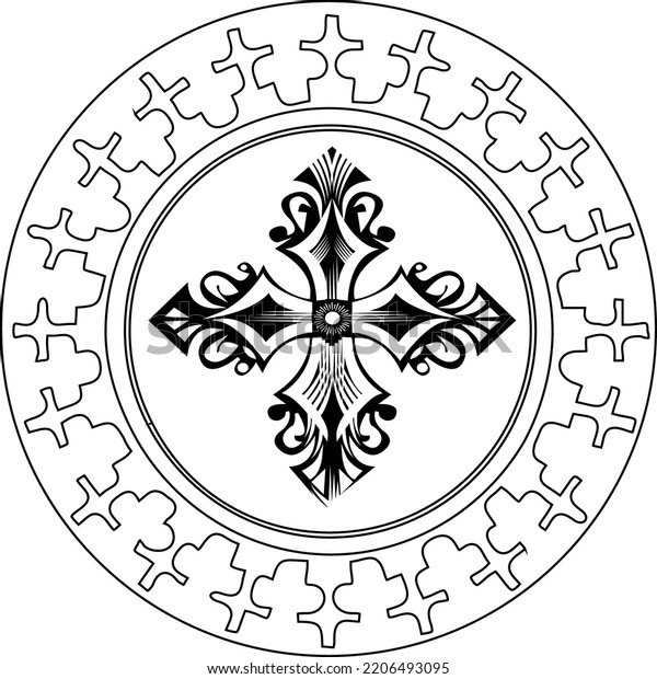 Holy Cross Host Sign Icon Black Stock Vector (Royalty Free) 2206493095 ...