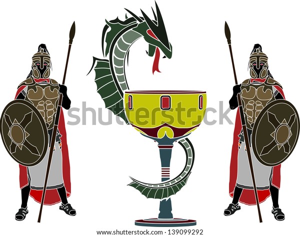 Holy Grail Guardians Stencil: vector de stock (libre de regalías ...