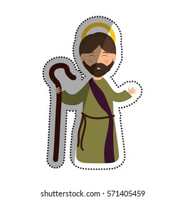 Holy Joseph Cartoon Icon Vector Illustration Stock Vector (Royalty Free ...