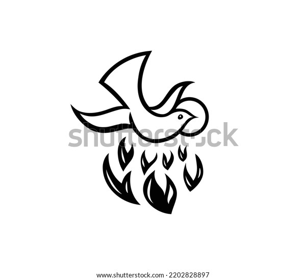 Holy Spirit Fire Art Vector Design Stock Vector (Royalty Free ...