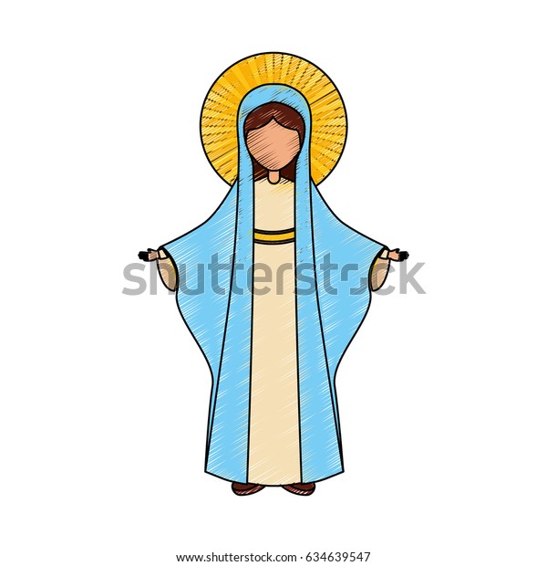 Holy Virgin Mary Icon Stock Vector (Royalty Free) 634639547