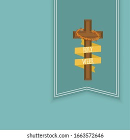 Holy Week Card Cross Vector Stock Vector (Royalty Free) 1663572646 ...