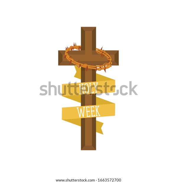 Holy Week Illustration Cross Crown Thorns Stock Vector (Royalty Free ...