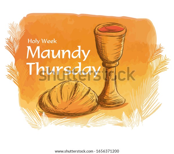 Holy Week Maundy Thursday Vector Illustration Stock Vector (Royalty ...