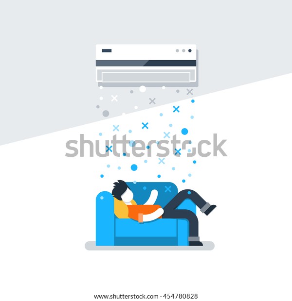 Home Air Conditioning Climate Control Concept Stock Vector (Royalty ...
