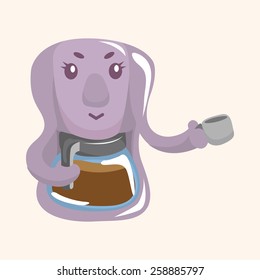 Home Appliances Theme Coffee Machine Elements: เวกเตอร์สต็อก (ปลอดค่า ...