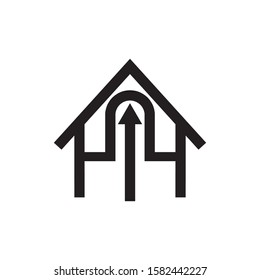Home Arrow Direction Logo Design Vector Stock Vector (Royalty Free ...