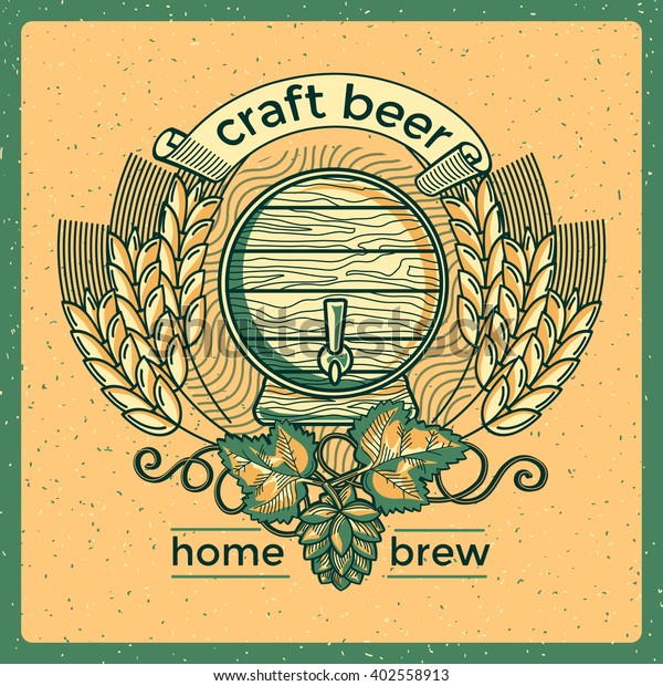Home Brew Craft Beer Emblem Stock Vector (Royalty Free) 402558913 ...