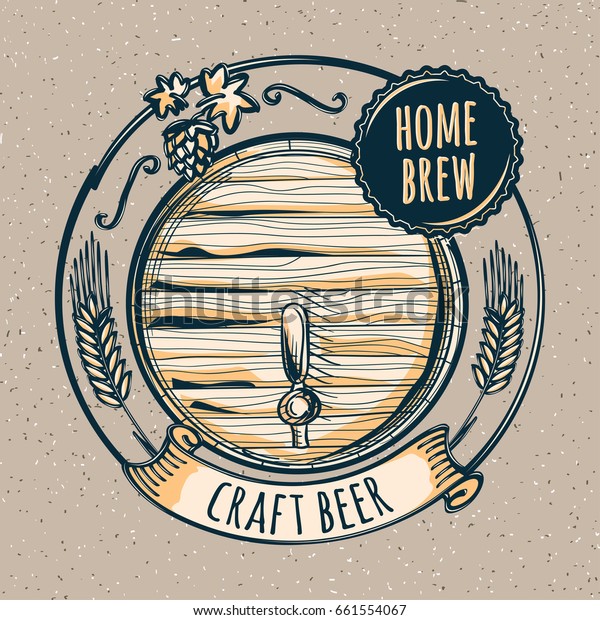 Home Brew Craft Beer Emblem Stock Vector (Royalty Free) 661554067 ...