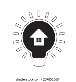 Home Bulb Vector Icon Isolated On Stock Vector (Royalty Free ...