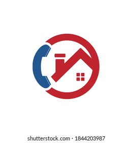 Home Call Logo Design Template Stock Vector (Royalty Free) 1844203987 ...