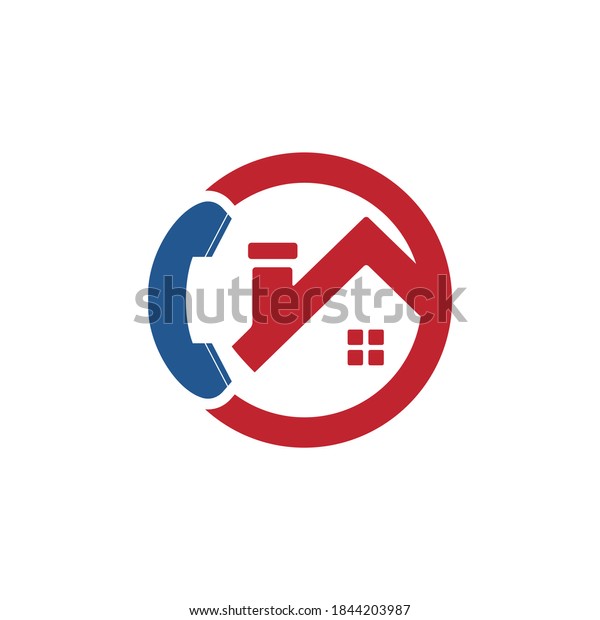 Home Call Logo Design Template Stock Vector (Royalty Free) 1844203987 ...