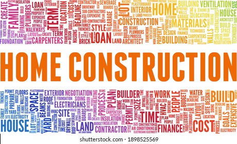 Home Construction Vector Illustration Word Cloud Stock Vector (Royalty ...