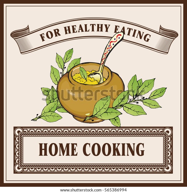 Home Cooking Hand Drawn Logo Banner Stock Vector (Royalty Free ...