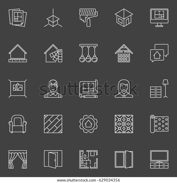 Home Design Icons Vector Interior Design Stock Vector (Royalty Free ...