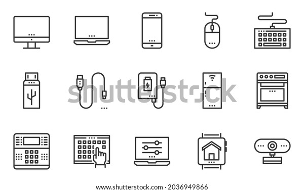 Home Electronics Devices Icons Vector Laptop Stock Vector (Royalty Free ...