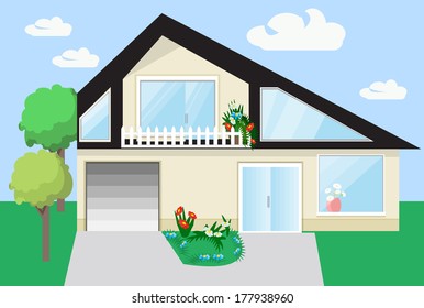 Home Exterior Stock Vector (Royalty Free) 177938960 | Shutterstock
