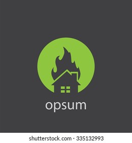 Home Fire Cut Identity Template Icon Stock Vector (Royalty Free ...