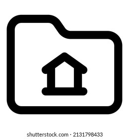 Home Folder Icon Black Color Stock Vector (Royalty Free) 2131798433 ...