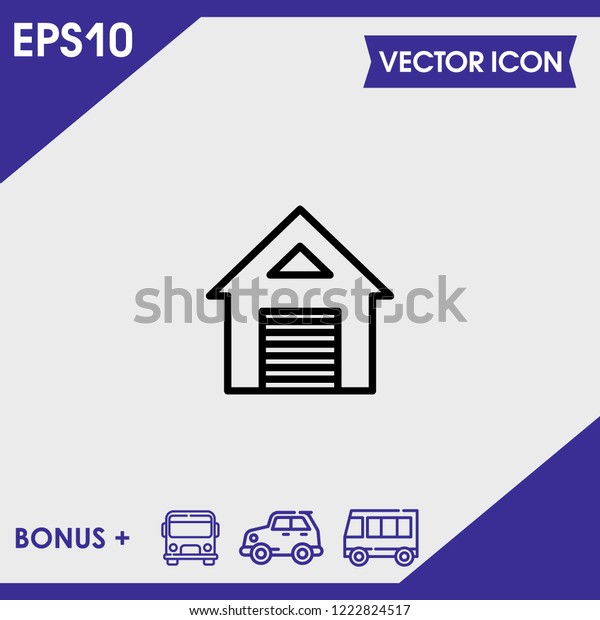 Home Garage Icon Vector Stock Vector (Royalty Free) 1222824517 ...