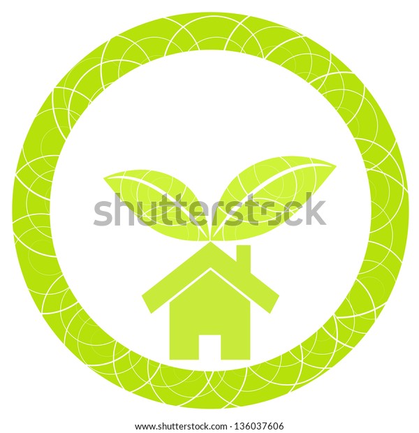 Home Green Color Environment Concept Illustration Stock Vector (Royalty ...