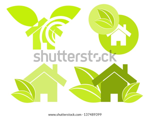 Home Green Color Environment Concept Illustration Stock Vector (Royalty ...
