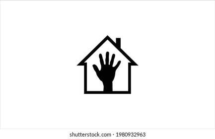 Home Hand Logo Icon Vector Design Stock Vector (Royalty Free ...
