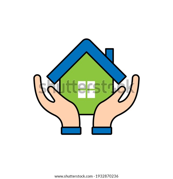 Home Hand Logo Icon Vector Design Stock Vector (Royalty Free ...