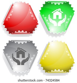 Home Hands Raster Sticker Vector Version Stock Illustration 74137891