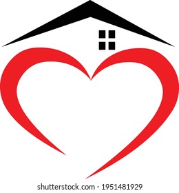 Home Heart Logo Icon Vector Isolated Stock Vector (Royalty Free ...