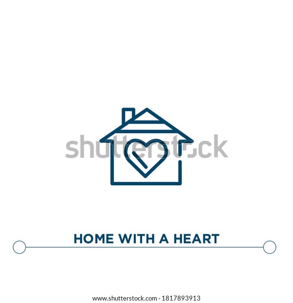 Home Heart Outline Vector Icon Simple Stock Vector (Royalty Free ...