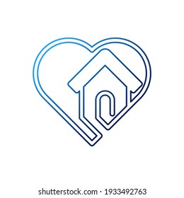 Home Heart Shape Logo Icon Vector Stock Vector (Royalty Free ...