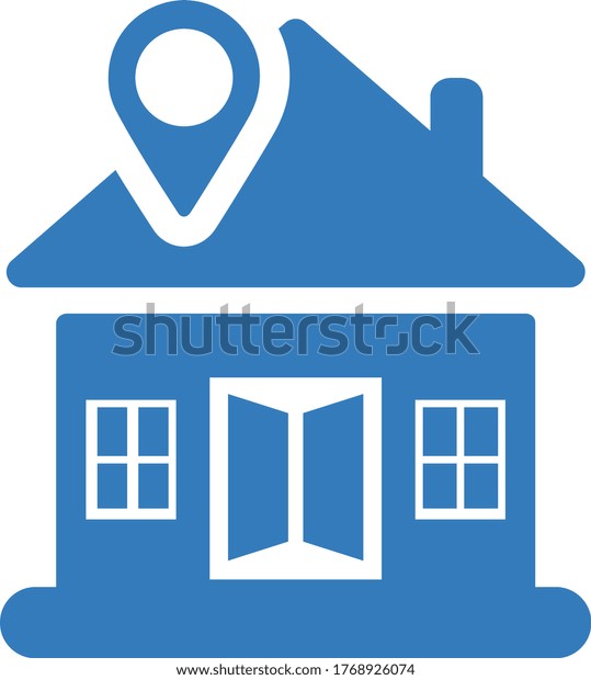 Home House Location Icon Blue Color: เวกเตอร์สต็อก (ปลอดค่าลิขสิทธิ์ ...