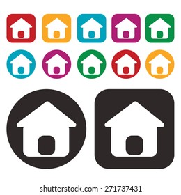 Simple House Symbol Home Icon Sign Stock Vector (Royalty Free) 1446983237