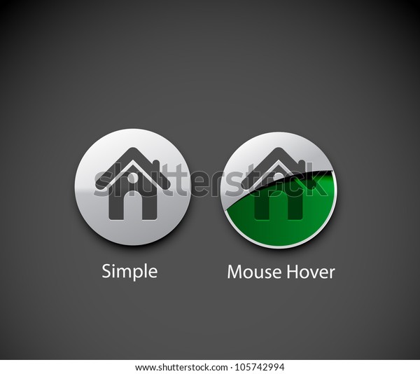 Home Icon On Round Button Collection Stock Vector (Royalty Free ...