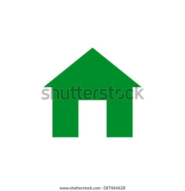 Home Icon On White Background Green Stock Vector (Royalty Free ...