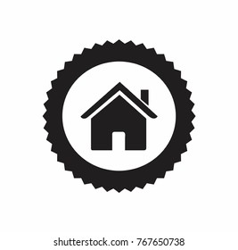 Home Icon Round Single Black Color Stock Vector (Royalty Free ...