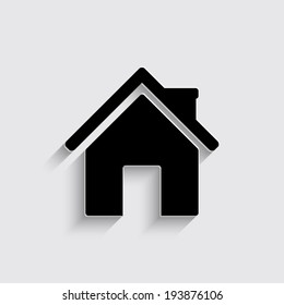 Home Icon Shadow On Grey Background Stock Vector (Royalty Free ...