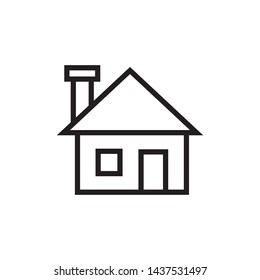 Home Button Icon Thin Outline Style Stock Vector (Royalty Free) 485794630