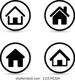 Home Icon Round Vector Sticker Stock Vector (Royalty Free) 287815208 ...