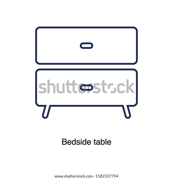 Home Interior Design Icon Bedside Table Stock Vector (Royalty Free ...